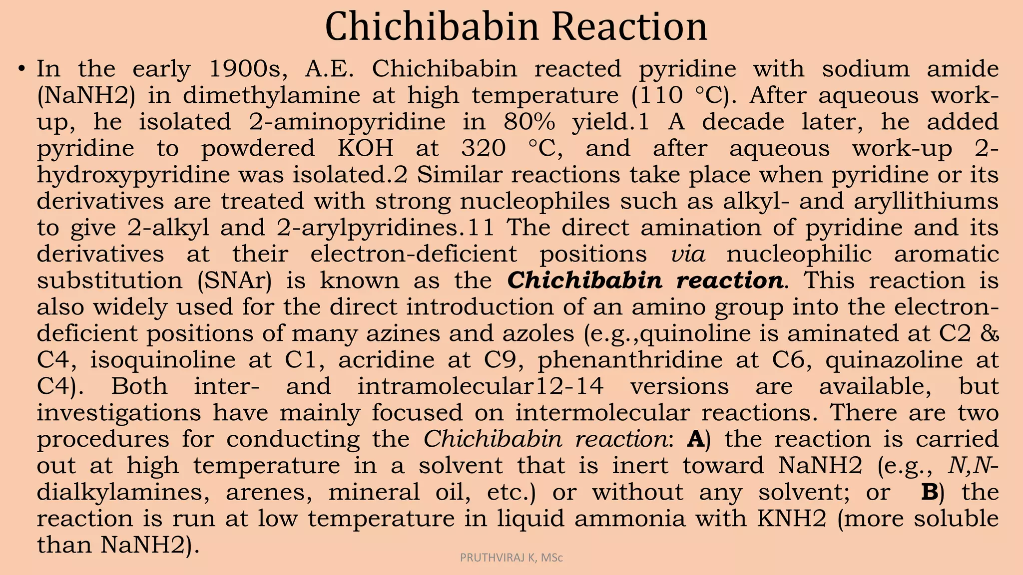 Chichibabin Reaction | PPTX