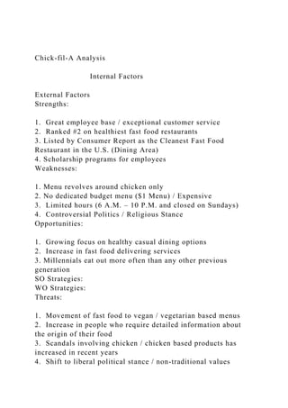 Chick-fil-A Analysis Internal Factors.docx