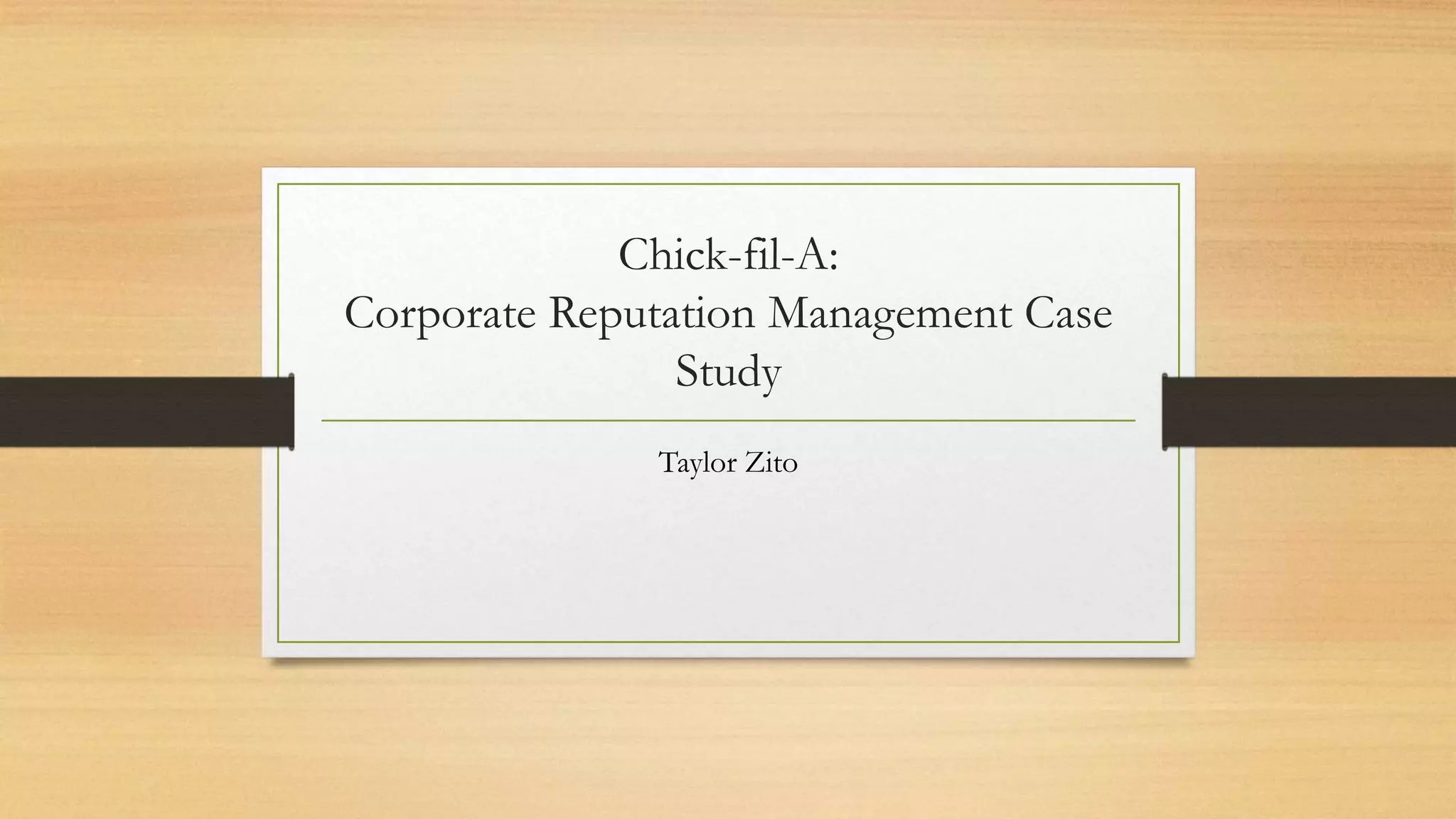 Chick-fil-A Case Study Powerpoint | PPTX