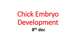 Chick embryo development | PPTX