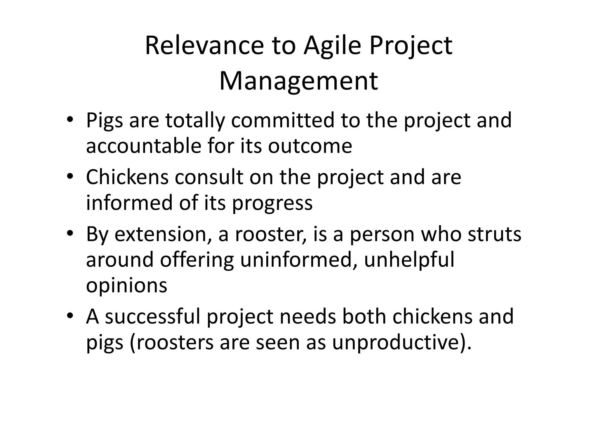 Chicken and the Pig Agile development project | PDF