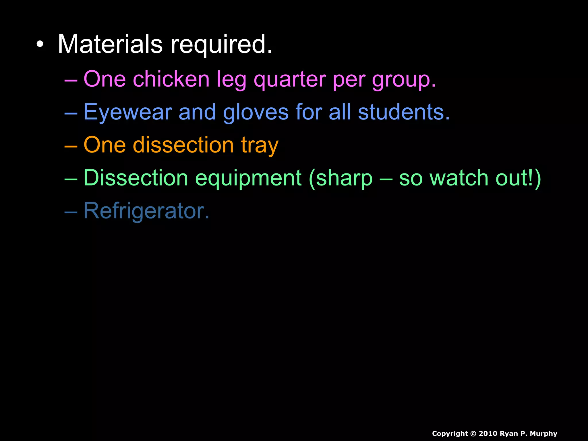 Chicken Leg Dissection PowerPoint, Muscular System, Skeletal System, | PPTX