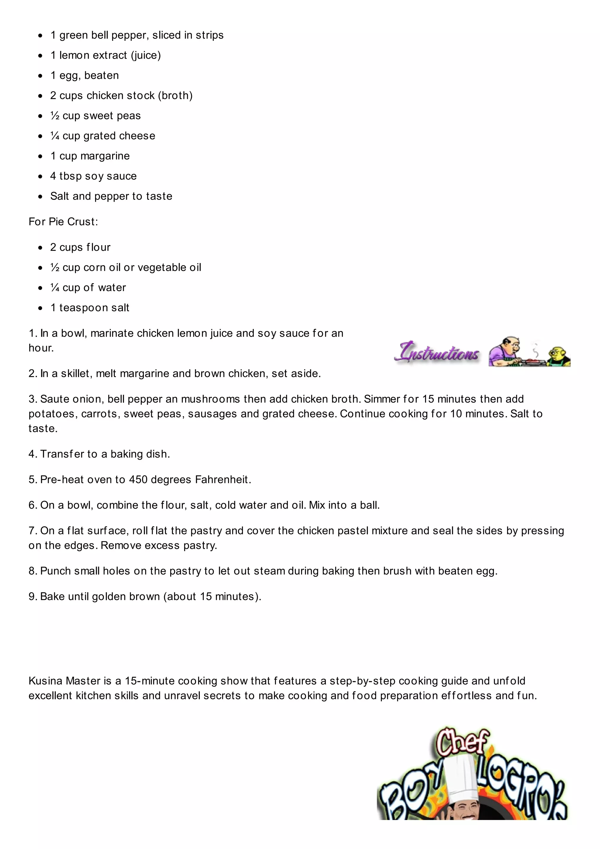 Chicken paste recipe | PDF