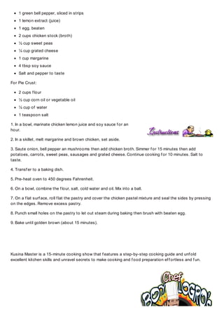 Chicken paste recipe | PDF | Desserts and Baking | Food & Drink