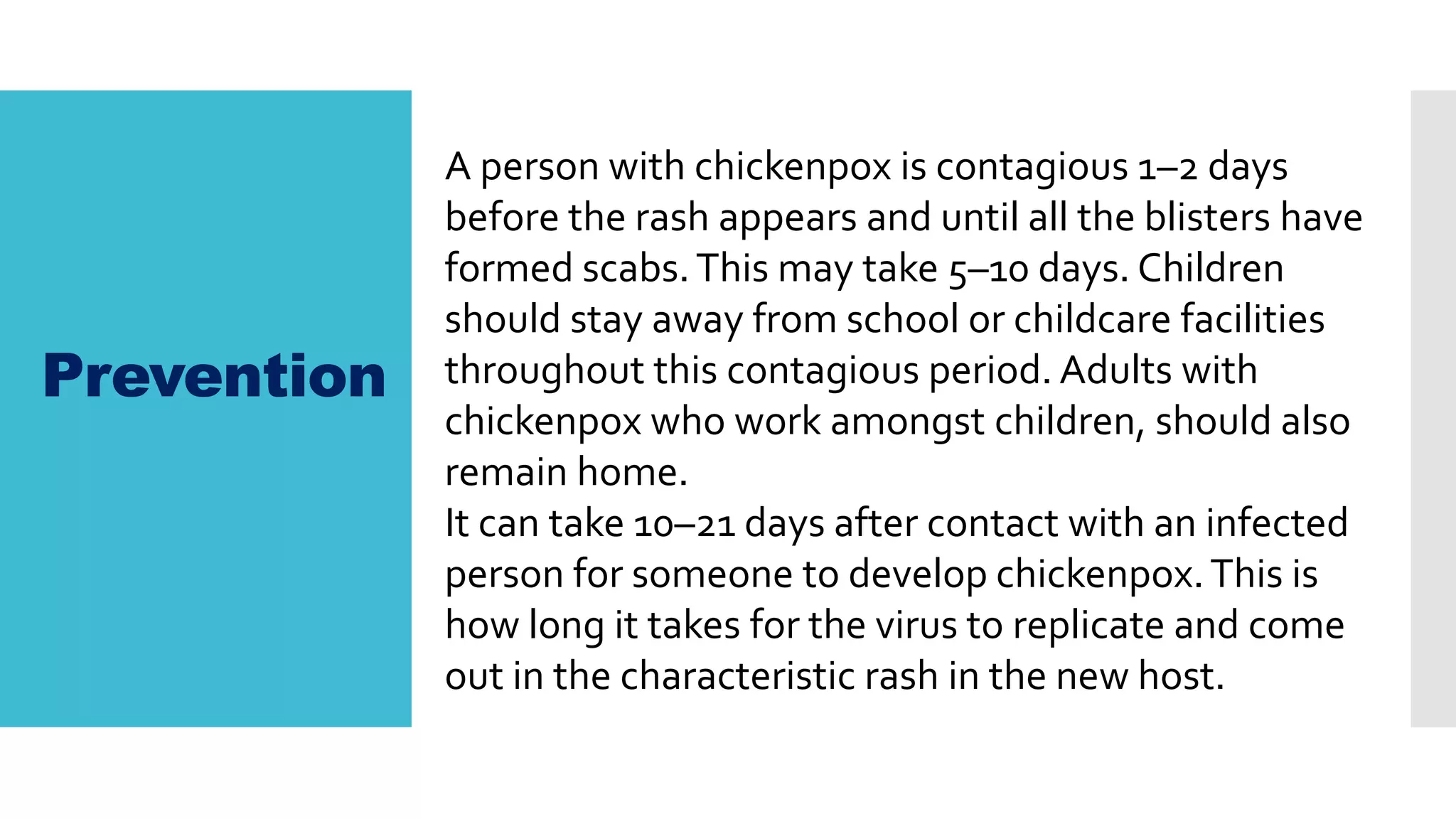 Chickenpox -symptoms |tests |management ( medical information ) | PPTX