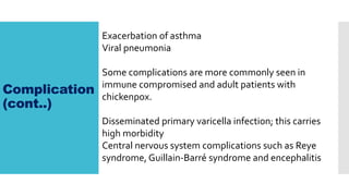 Chickenpox -symptoms |tests |management ( medical information ) | PPTX