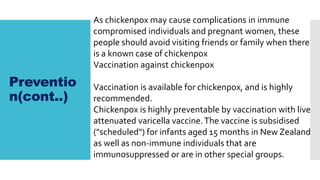 Chickenpox -symptoms |tests |management ( medical information ) | PPTX