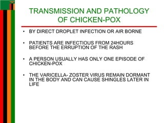 Chicken pox - THE MULAS.ppt | Infectious Diseases | Diseases and Conditions