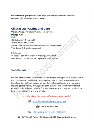 Chickenpox Vaccine In The UK ( Reading ) | PDF