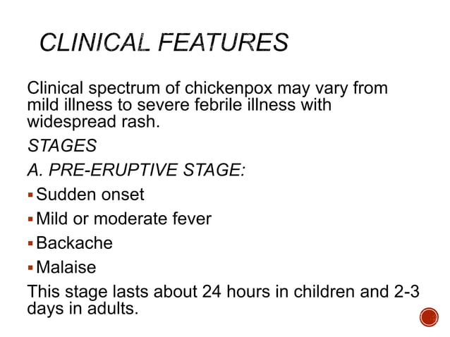 CHICKENPOX (VARICELLA).pptx | Infectious Diseases | Diseases and Conditions