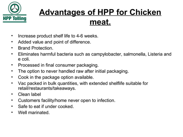 High Pressure Processing of Raw Chicken | PPT | Infectious Diseases ...