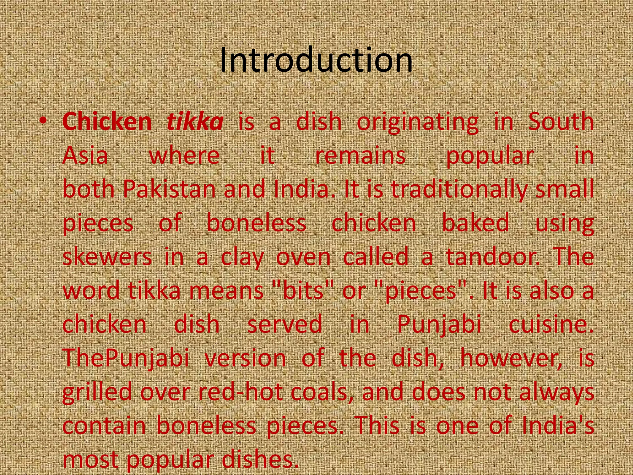 Chicken tikka | PPTX