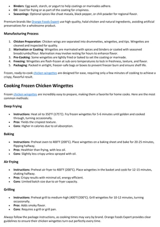 Chicken Wingettes A Delicious, Ready To Cook, Frozen Food Chunk.pdf