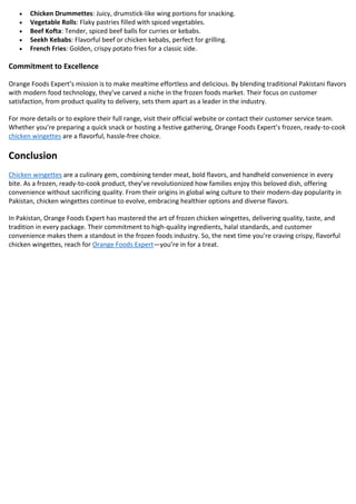 Chicken Wingettes A Delicious, Ready To Cook, Frozen Food Chunk.pdf