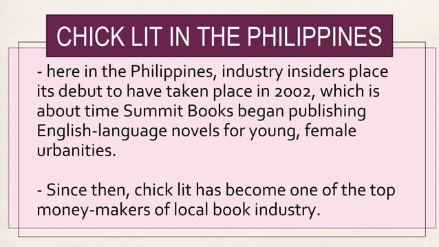 Chick Literature (Chick Lit) | PPTX