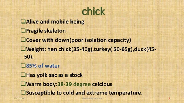 Chick transportation | PPTX