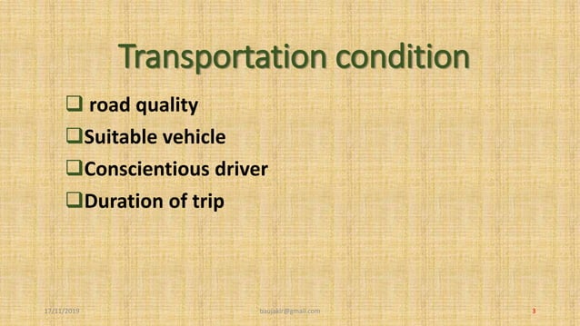 Chick transportation | PPTX