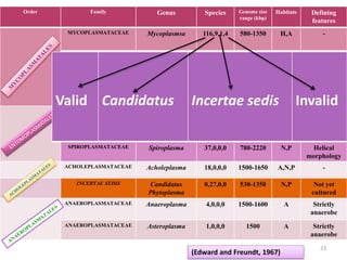 SPIROPLASMS/MOLLICUTES, TAXONOMY, SPREAD AND MANAGEMENT | PPTX