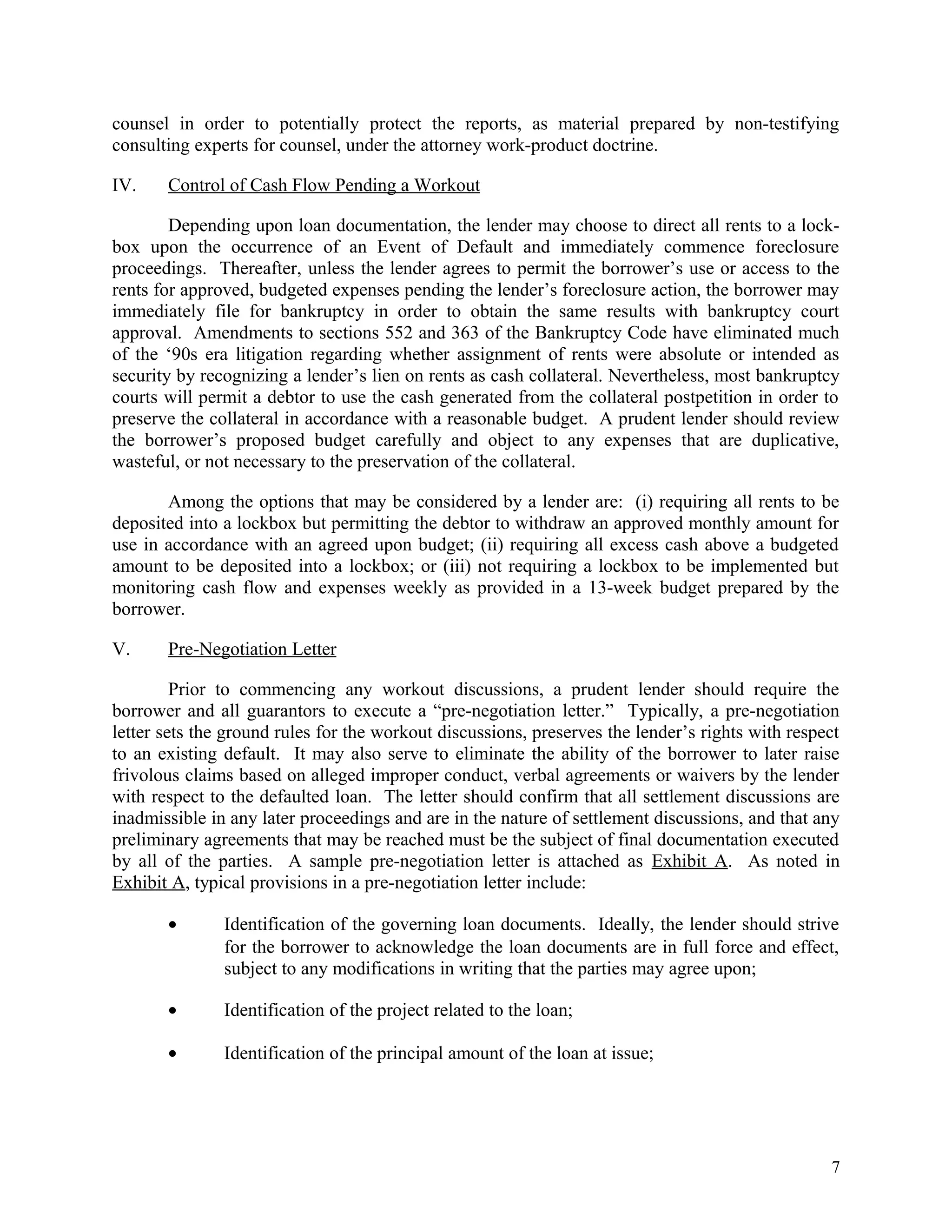 Commercial Real Estate Loan Workouts- A Basic Overview | PDF