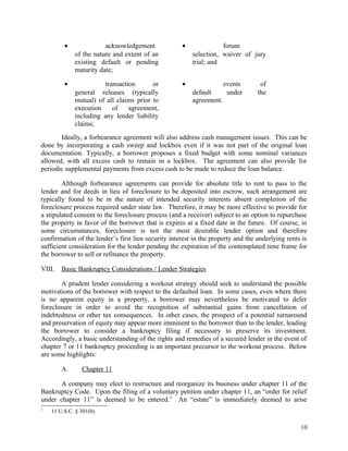 Commercial Real Estate Loan Workouts- A Basic Overview | DOC