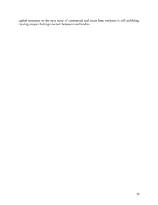 Commercial Real Estate Loan Workouts- A Basic Overview | DOC