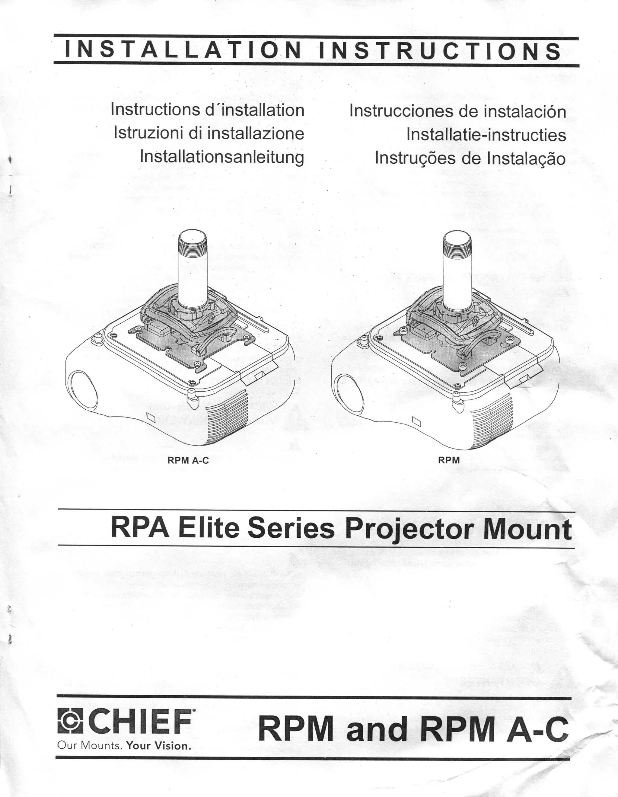 CHIEF - RPA Elite Series Projector Mount - RPM and RPM A-C ...