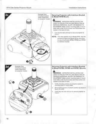 CHIEF - RPA Elite Series Projector Mount - RPM and RPM A-C - Installation Instructions | PDF