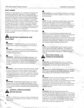 CHIEF - RPA Elite Series Projector Mount - RPM and RPM A-C - Installation Instructions | PDF