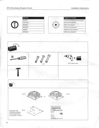 CHIEF - RPA Elite Series Projector Mount - RPM and RPM A-C - Installation Instructions | PDF