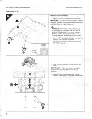 CHIEF - RPA Elite Series Projector Mount - RPM and RPM A-C - Installation Instructions | PDF