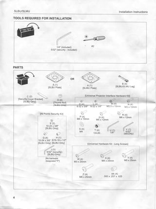 CHIEF - Universal Interface Brackets - Installation Instructions - SLBU ...