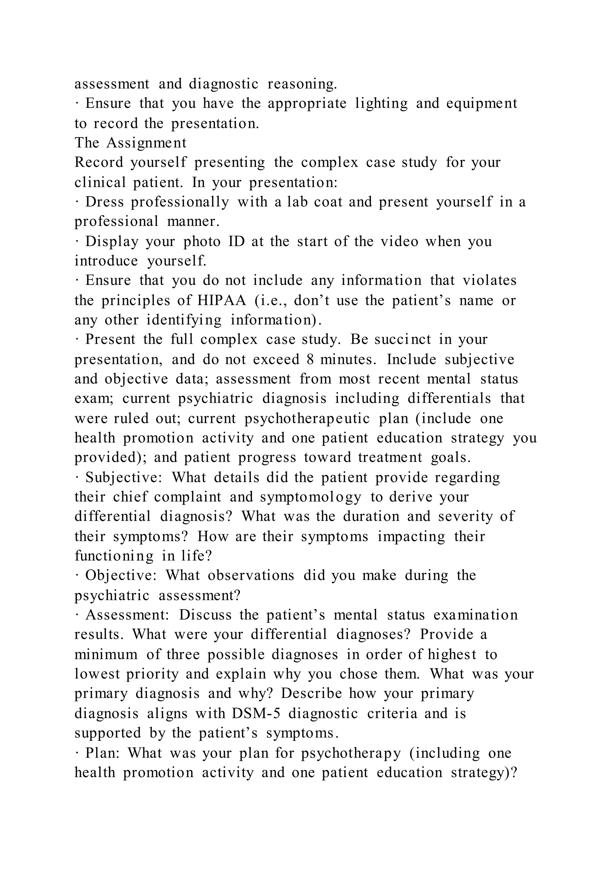 Chief Complaint Follow upHistory of Presenting IllnessMr | DOCX