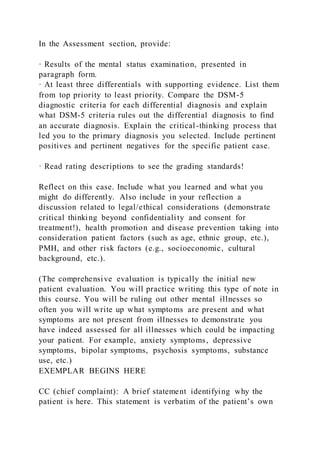 Chief Complaint Follow upHistory of Presenting IllnessMr | DOCX