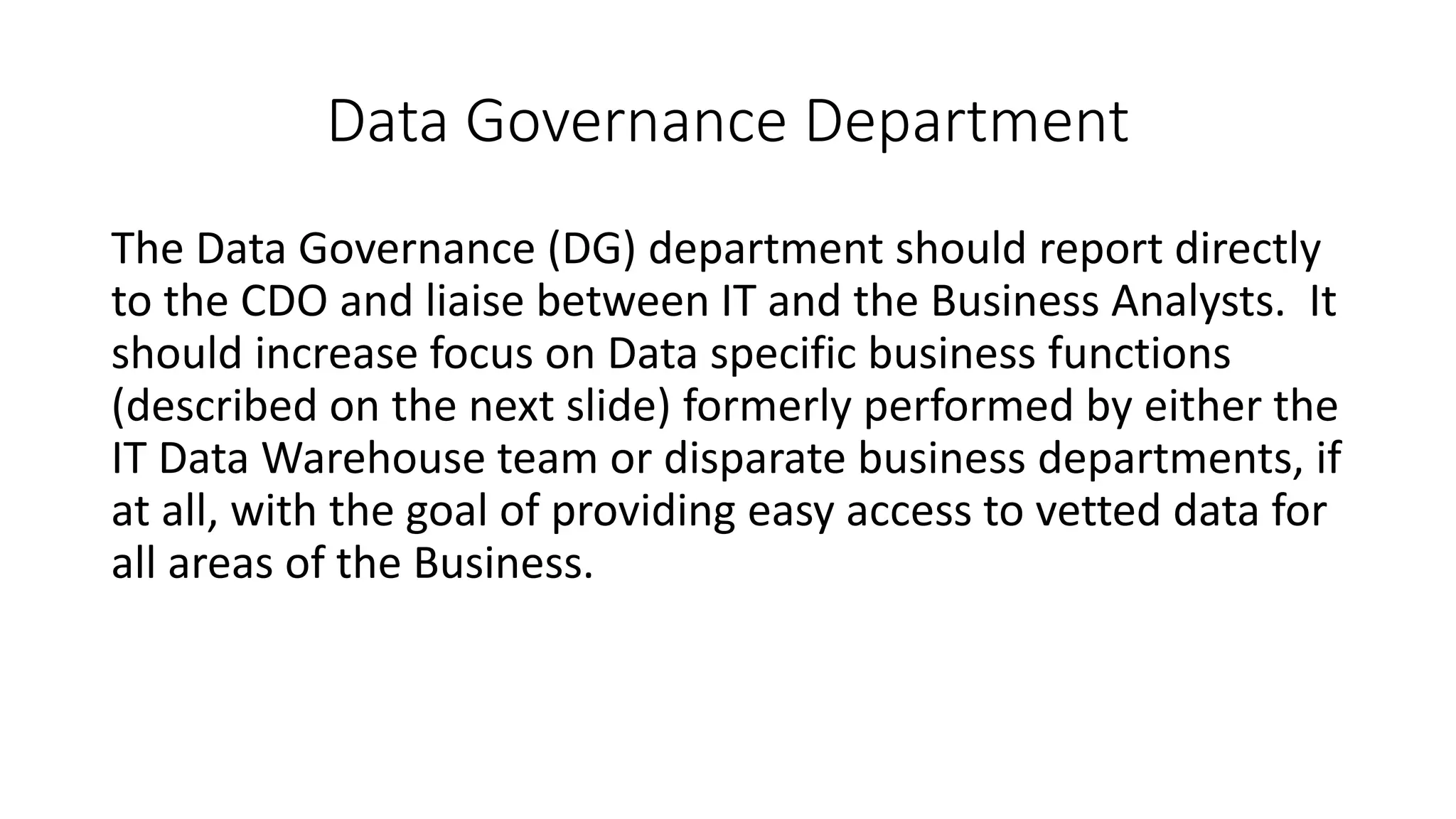 Chief Data Officer (CDO) Organization Roles | PPTX