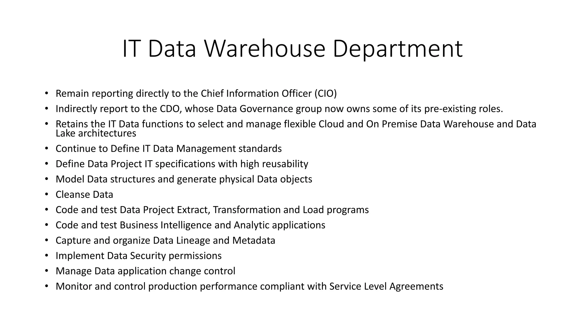 Chief Data Officer (CDO) Organization Roles | PPTX