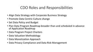 Chief Data Officer (CDO) Organization Roles | PPTX