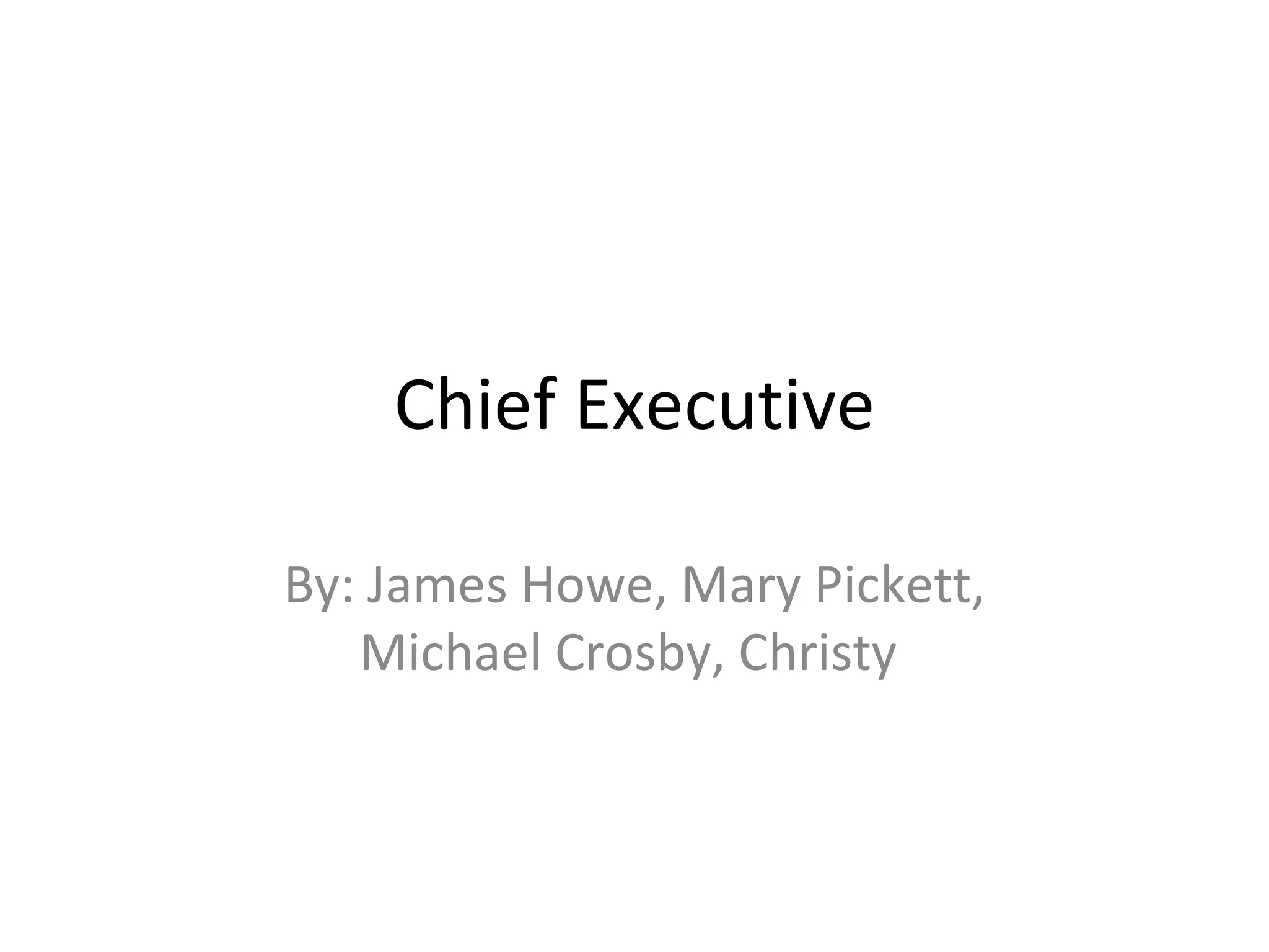 Chief Executive | PPT