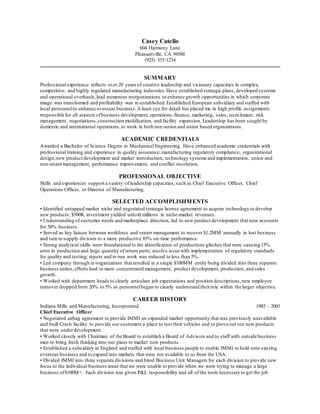 Chief executive officer CV template | DOCX | Manufacturing Industry ...