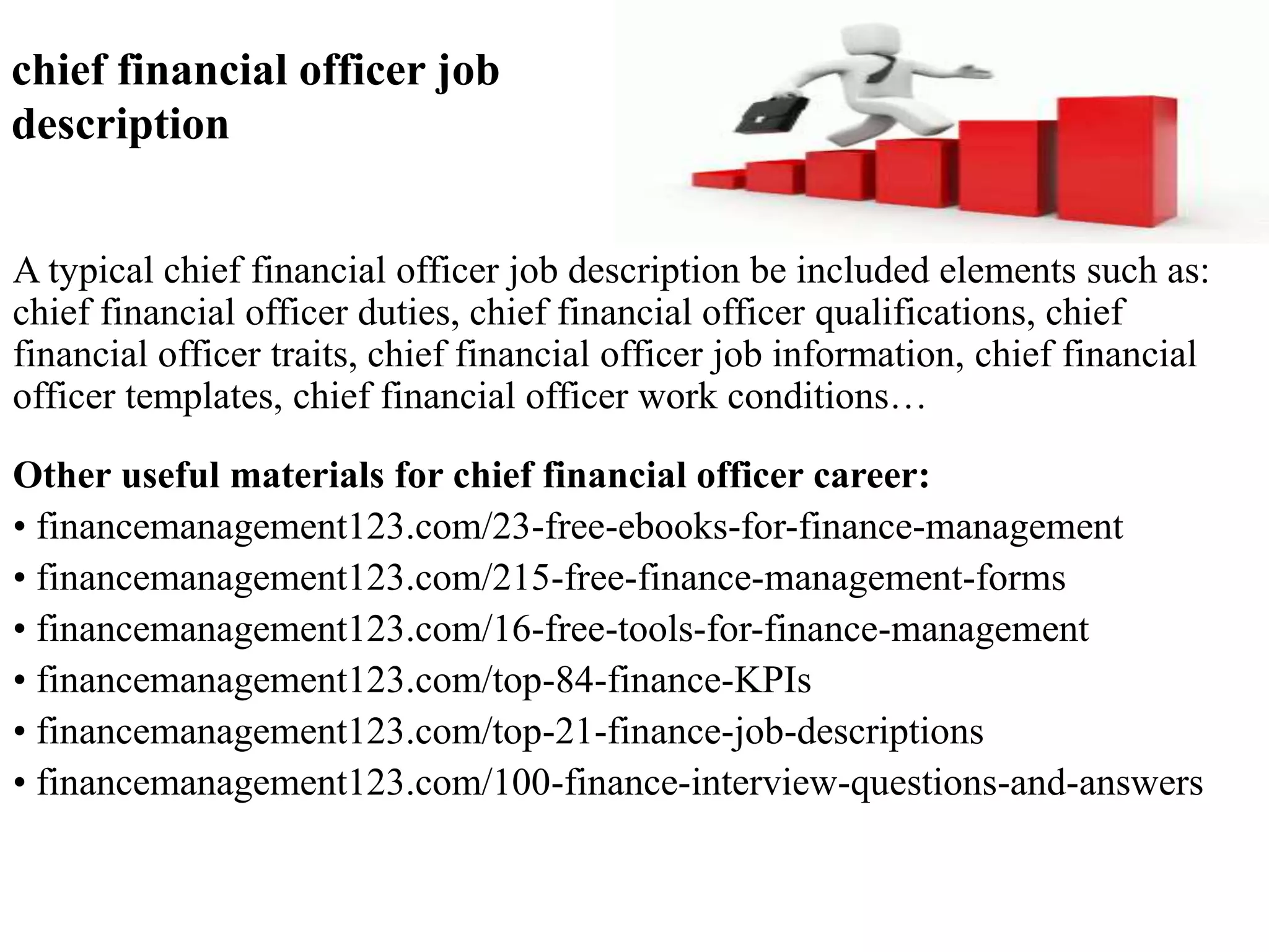 Chief financial officer job description | PPTX