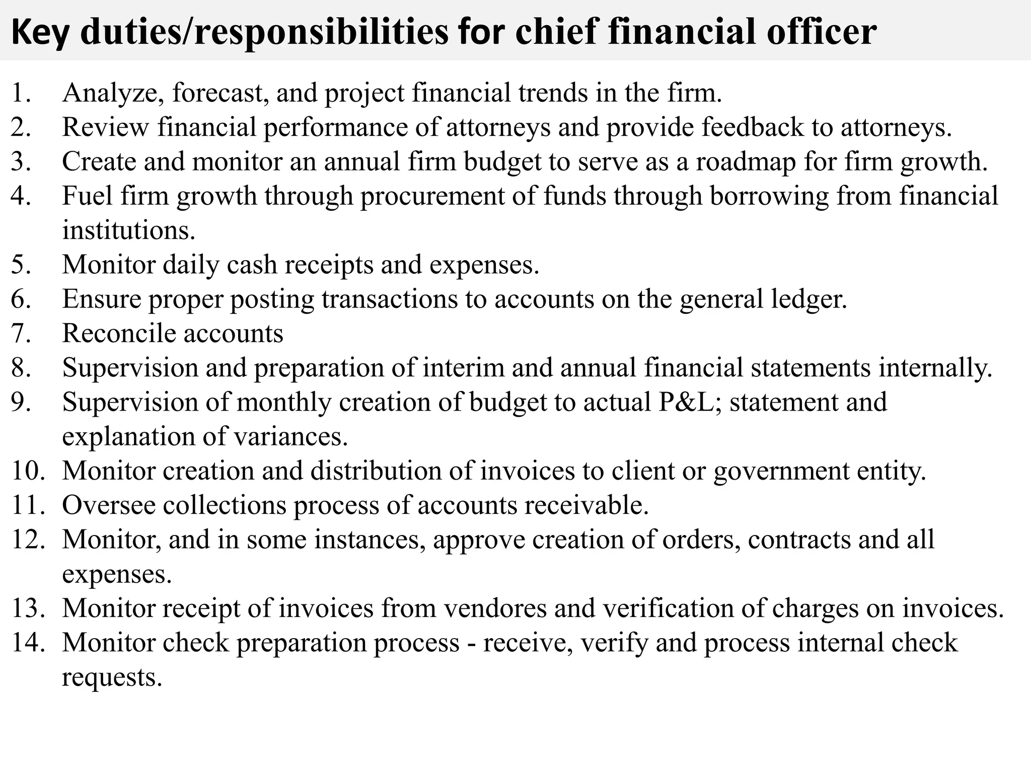 Chief financial officer job description | PPTX