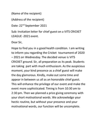 Chief guest letter | DOCX