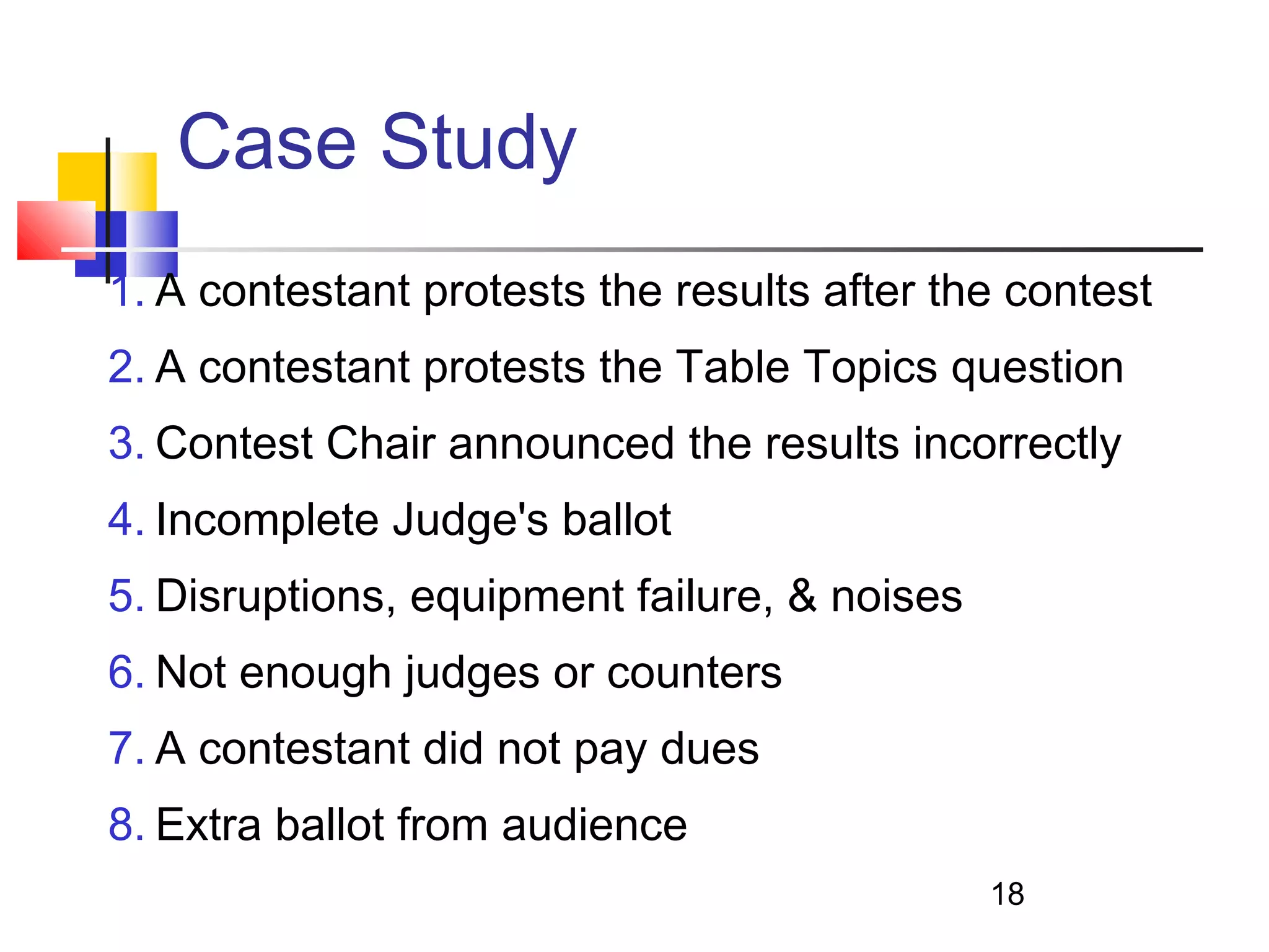 Toastmasters Contests Chief Judges Training 2015-2016 | PPT
