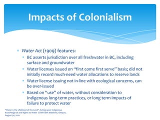 Chief Keith Matthew, Simpcw First Nation - "Water is the lifeblood of ...