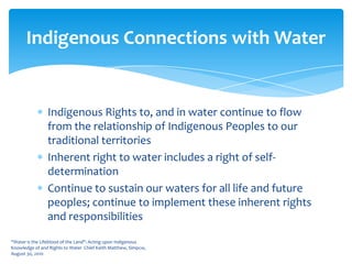 Chief Keith Matthew, Simpcw First Nation - "Water is the lifeblood of ...