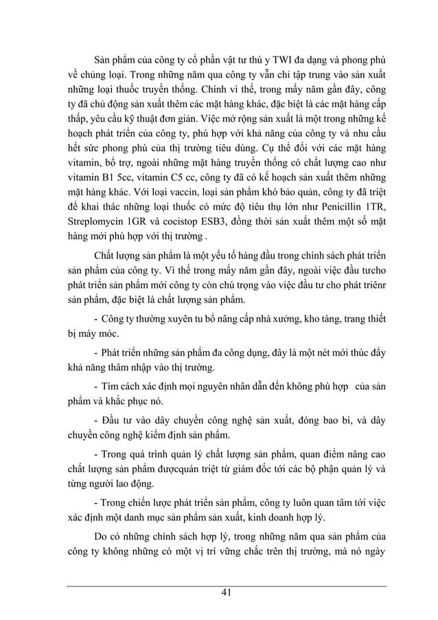 Chiến lược phát triển sản phẩm mới cho Công ty cổ phần vật tư thú y TWI (VINAVETCO) | DOCX