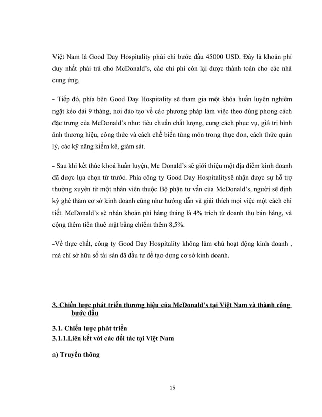 Tiểu luận: Chiến lược thâm nhập thị trường của Mcdonald’s thâm nhập thị trường VN | DOC