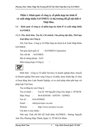 Phương Thức Thâm Nhập Thị Trường Đồ Gỗ Nội Thất Nhật Bản Của SAVIMEX. | DOC