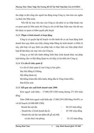 Phương Thức Thâm Nhập Thị Trường Đồ Gỗ Nội Thất Nhật Bản Của SAVIMEX. | DOC