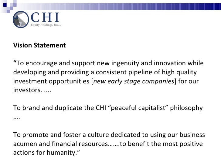 Intro to CHI Equity Holdings and Private Equity Market Overview