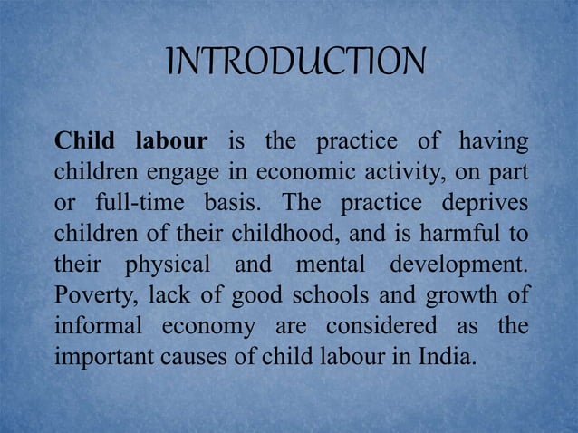 Child labour presentation | PPTX